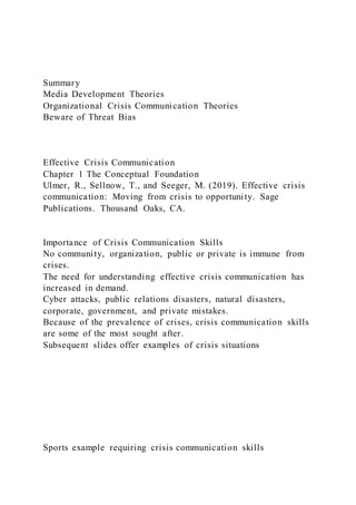 Effective Crisis CommunicationChapter 3 Lessons on Effective C | DOCX