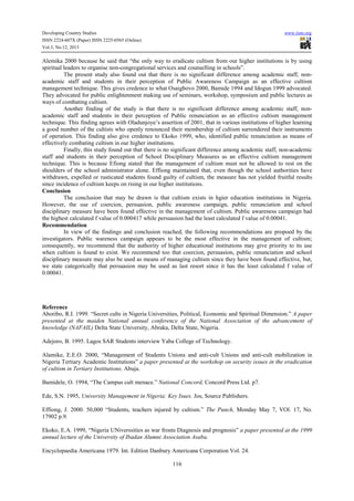 Effective cultism management techniques as perceived by staff and ...