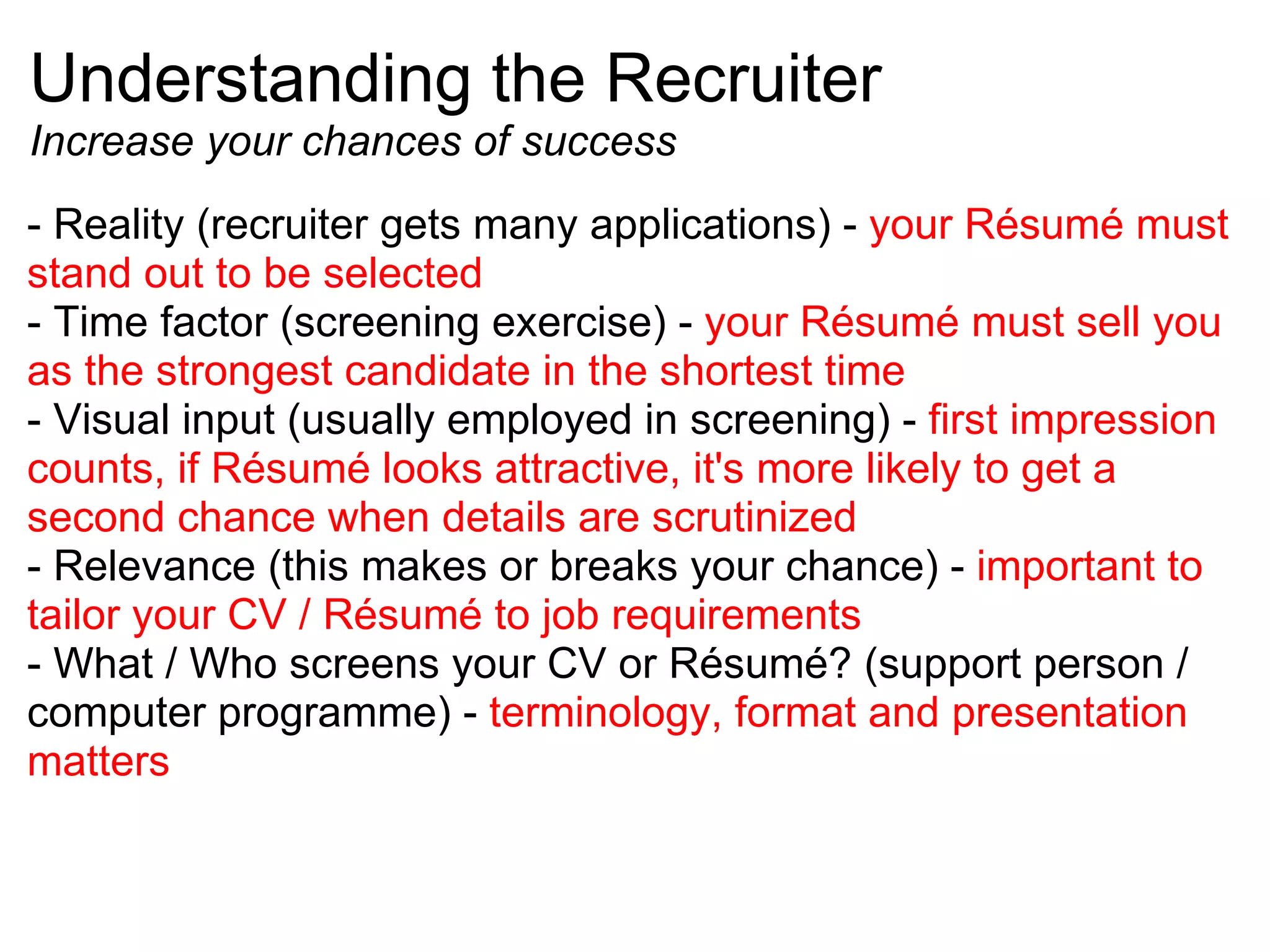 Effective CV / Resume Writing | PPT
