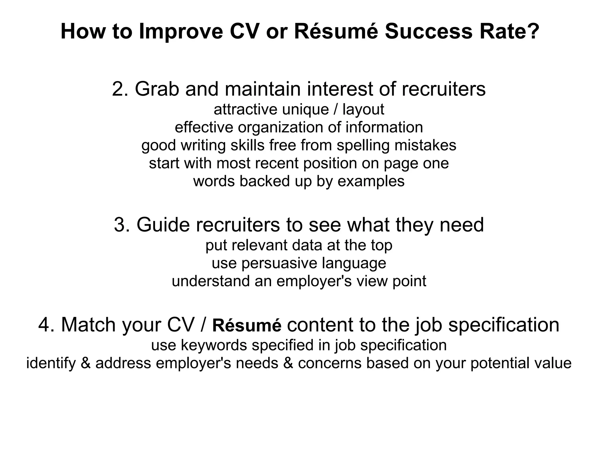 Effective CV / Resume Writing | PPT