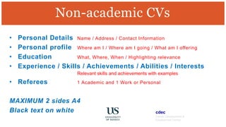 Effective CVs and Applications for Researchers | PPT
