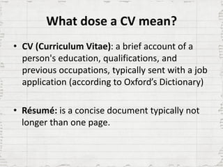 How to Write an Effective C.V. | PDF