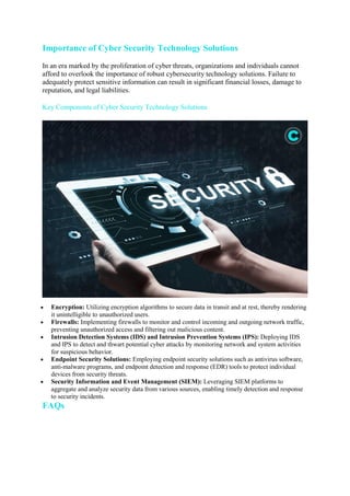 Effective Cyber Security Technology Solutions for Modern Challenges | PDF