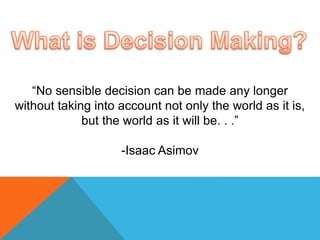 EFFECTIVE BUSINESS DECISION MAKING CONCEPTS AND PROCESS | PPT
