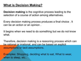 EFFECTIVE BUSINESS DECISION MAKING CONCEPTS AND PROCESS | PPT