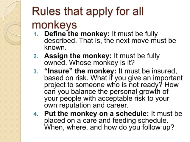 Effective delegation and monkey management | PDF | Business | Business ...