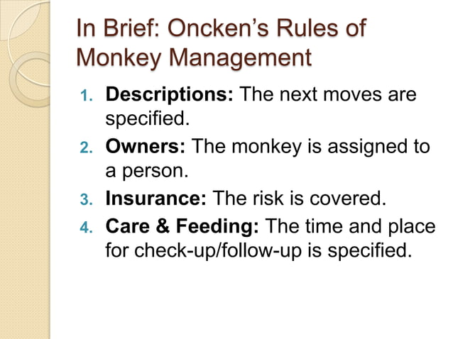 Effective delegation and monkey management | PDF | Business | Business ...