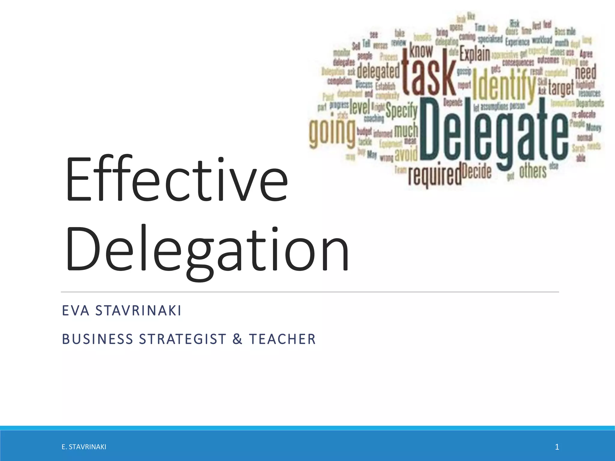 Effective Delegation Skills | PPT