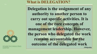 Effective Delegation rev 1.pptx | Resume Writing and Advice | Job Search