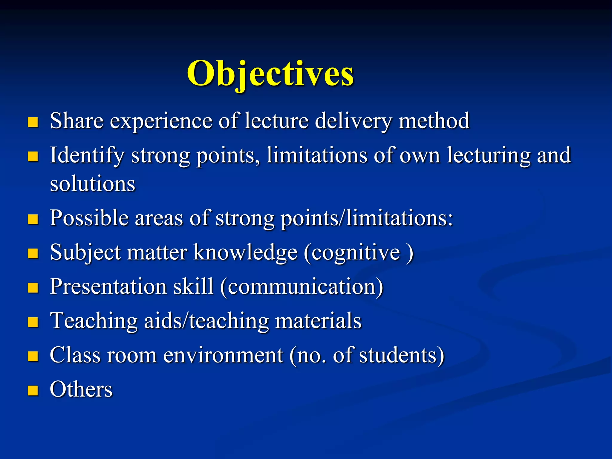 Effective delivery of lecture | PPT