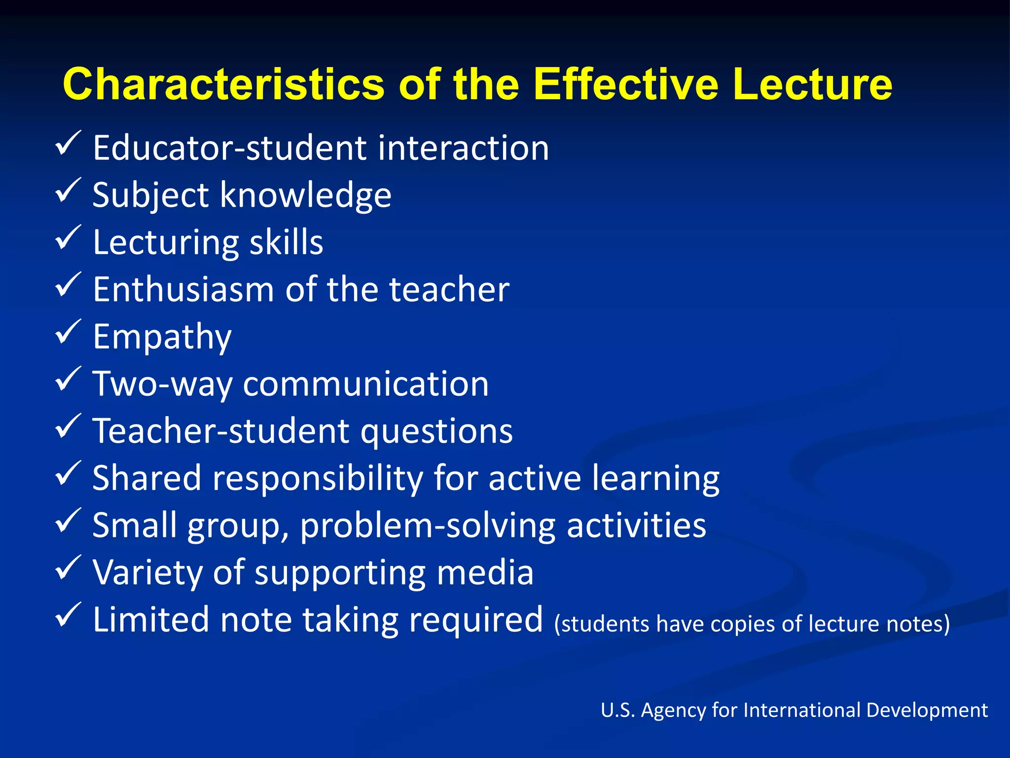 Effective delivery of lecture | PPT