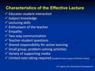 Effective delivery of lecture | PPT