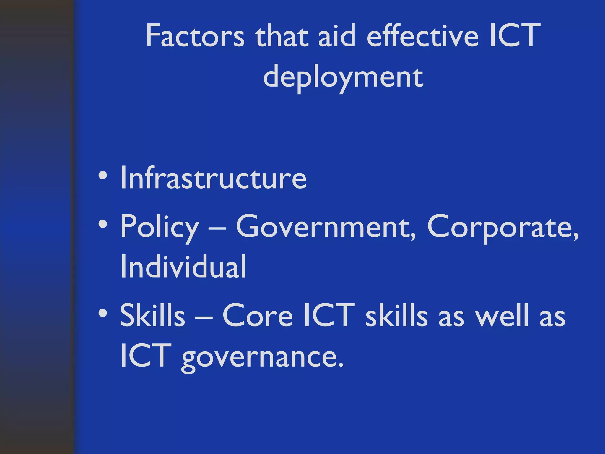 Effective deployment of ICT in wealth creation | PPT