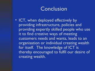 Effective deployment of ICT in wealth creation | PPT