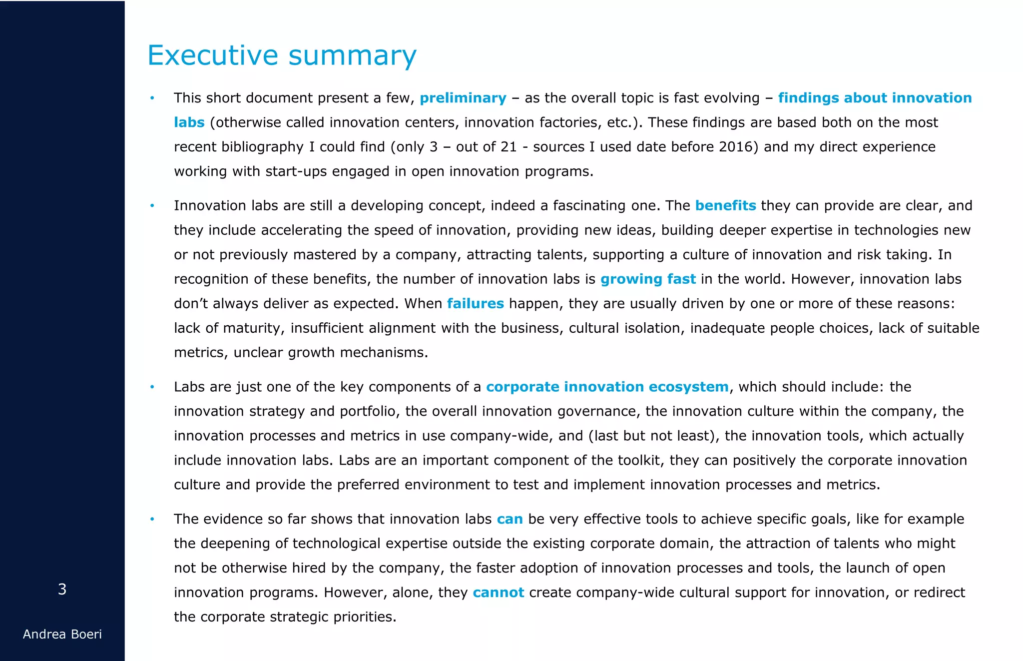Effective design of innovation labs by andrea boeri august 2019 | PDF