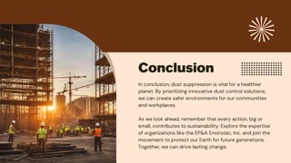 Effective Dust Suppression Methods to Improve Air Quality on ...