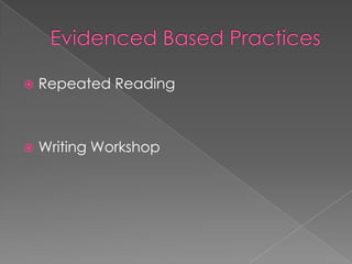 Effective evidenced based practices | PPTX | Educational Assessment | Education