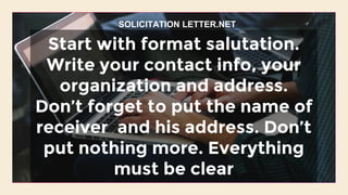 Effective Examples Of Solicitation Letter | PPT
