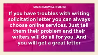 Effective Examples Of Solicitation Letter | PPT
