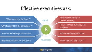 Effective executive | PPTX | Executive Leadership & Management | Business