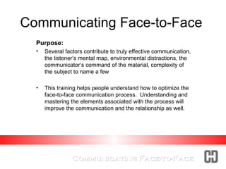 Effective Face To Face Communication | PPT