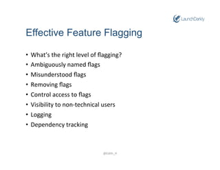 Feature flags to speed up & de risk development | PDF