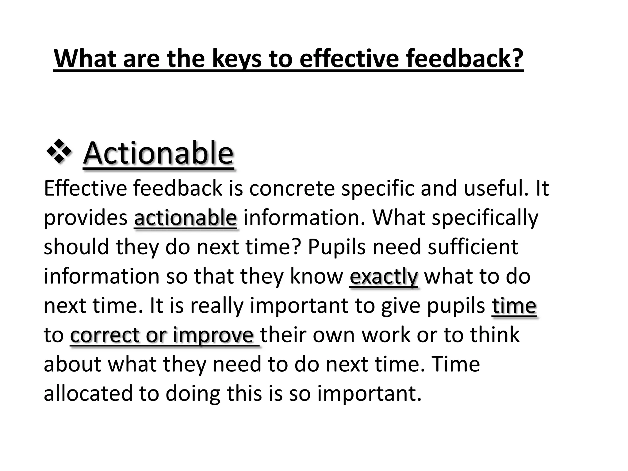 Effective feedback 2 mins for inset | PPTX