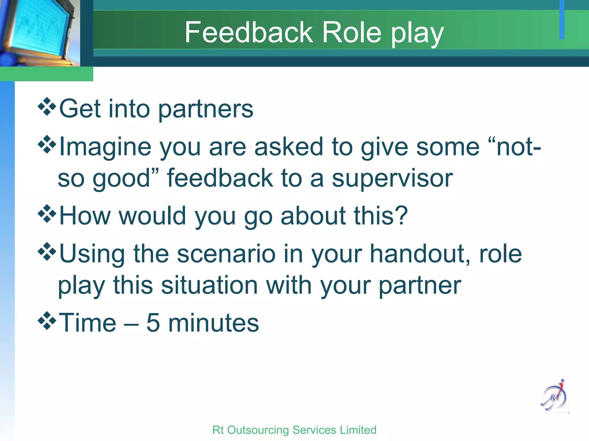 Effective feedback delivery | PPS