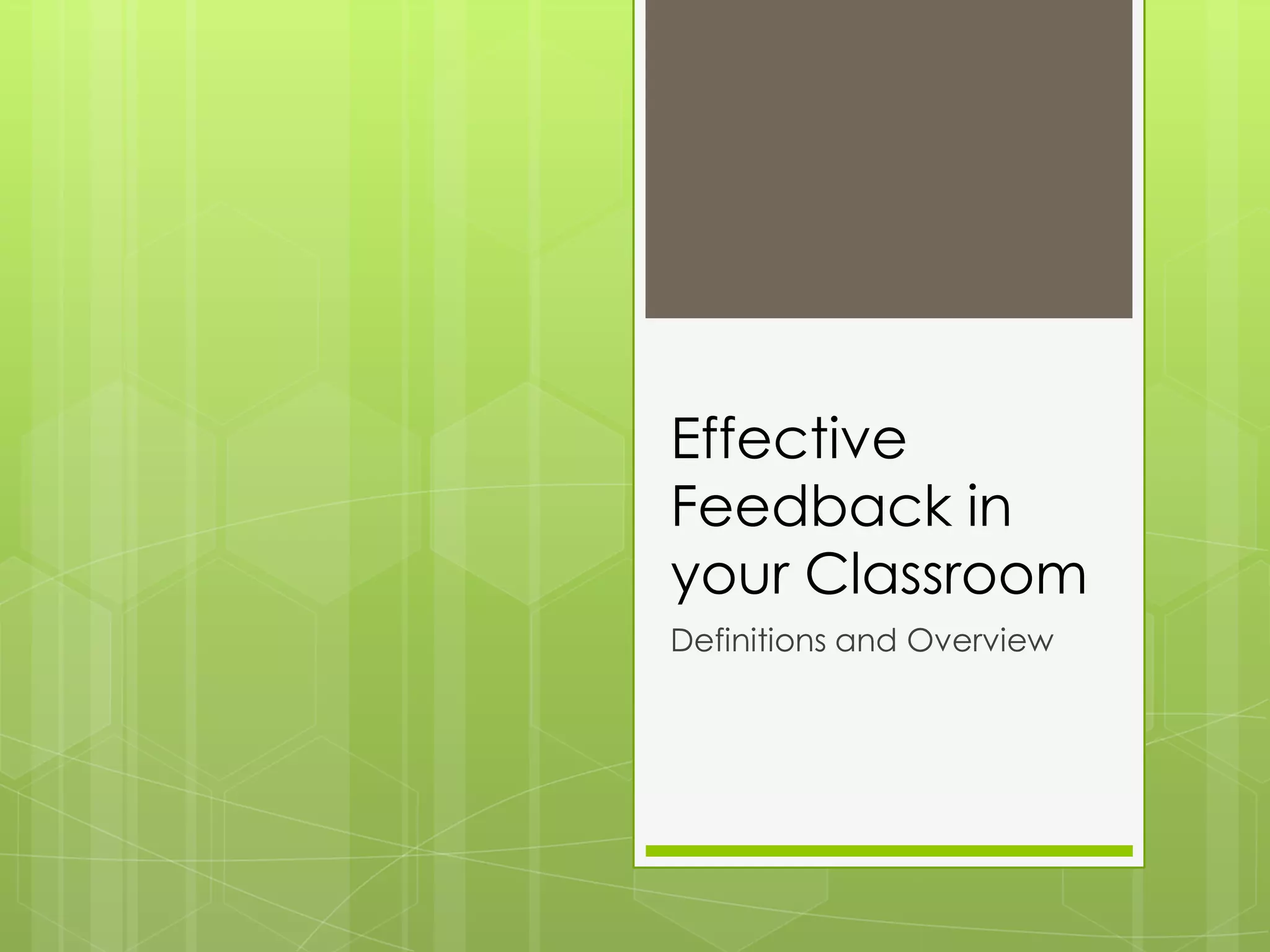 Effective feedback in your classroom | PPT | Free Download