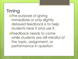 Effective feedback in your classroom | PPT