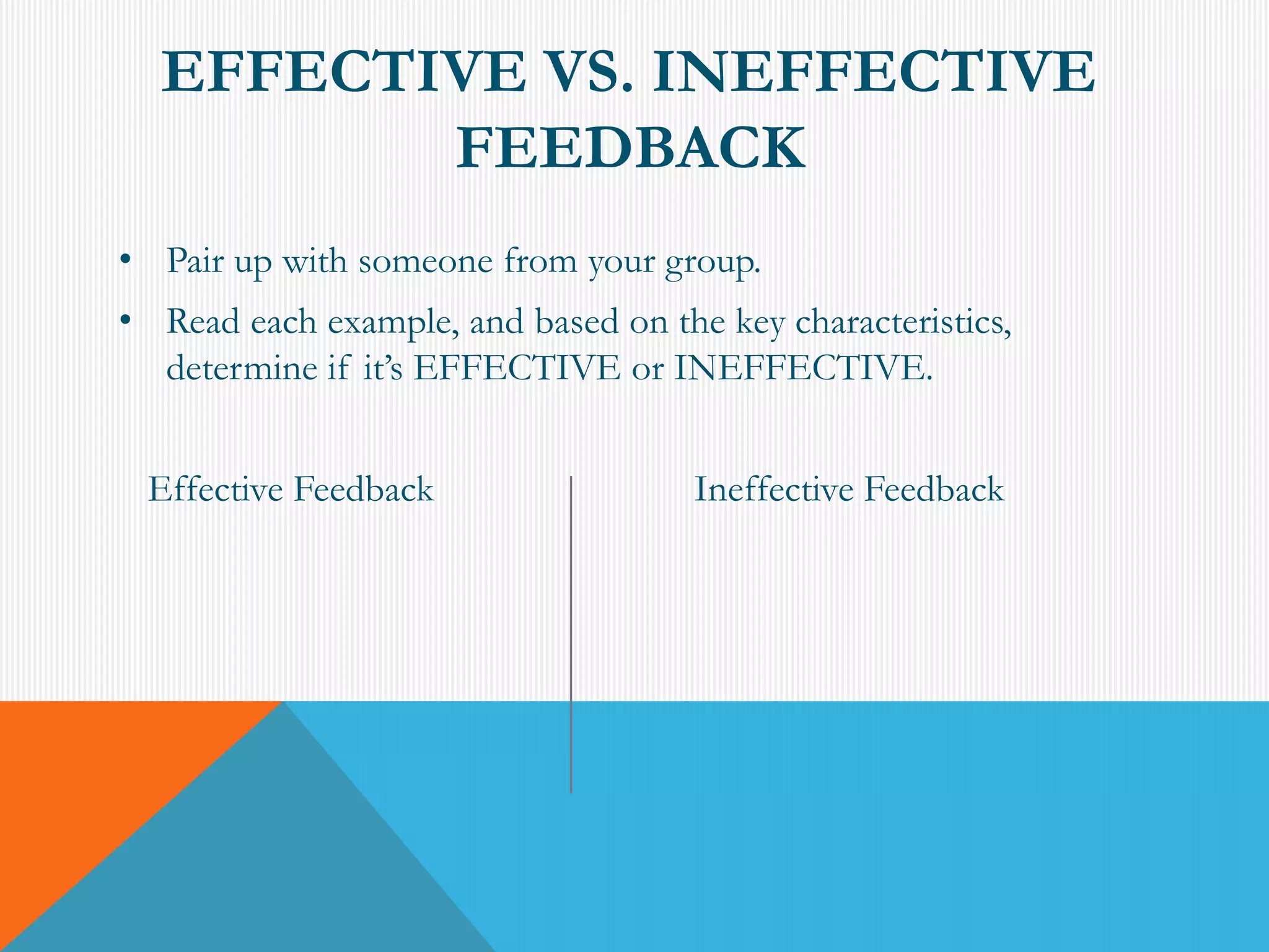 Effective Feedback- Updated Version | PPTX