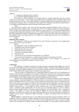 Effective feedback practices in formative assessment recognizing the relevance | PDF ...