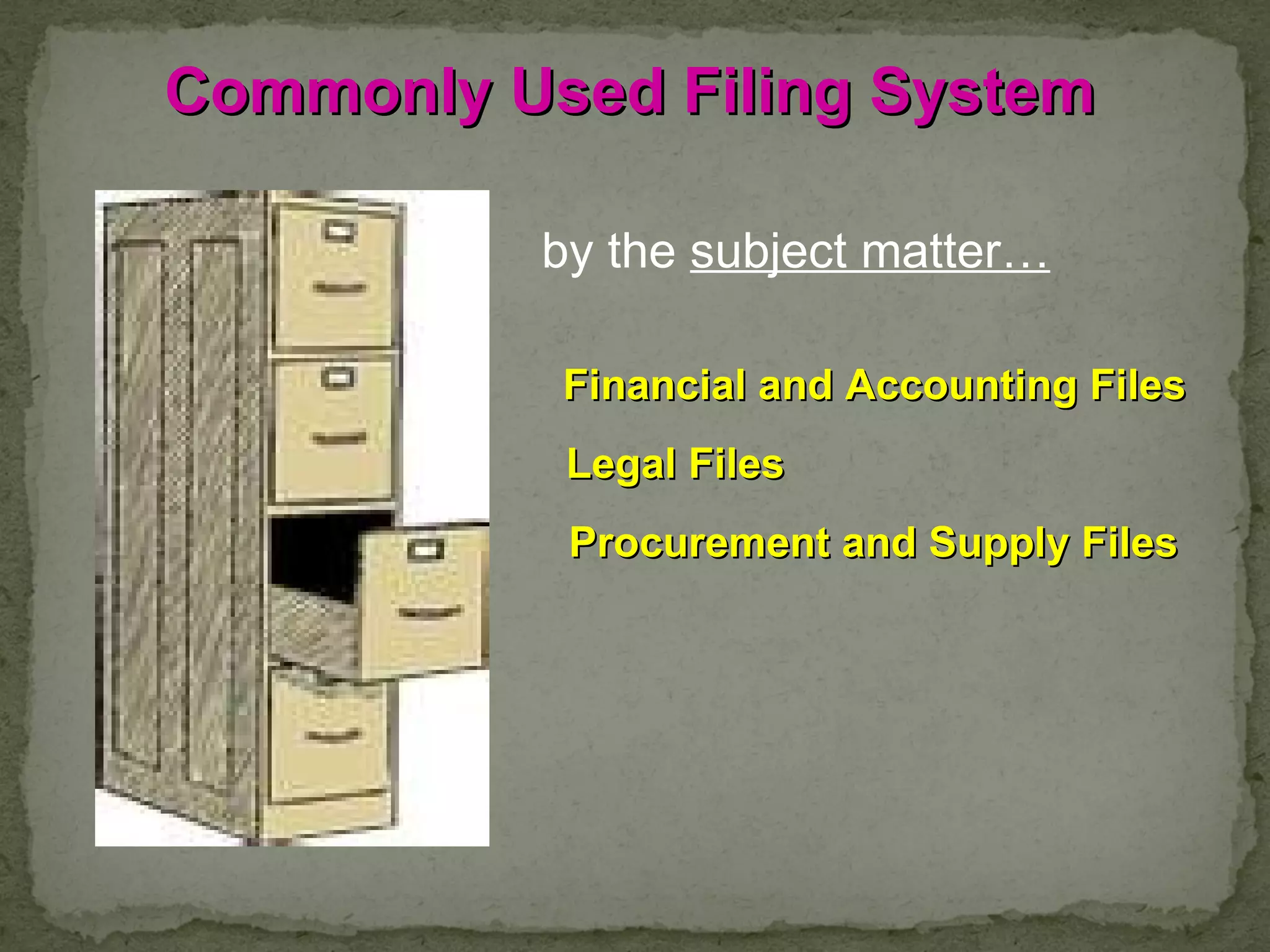 Effective filing and recording system | PPT