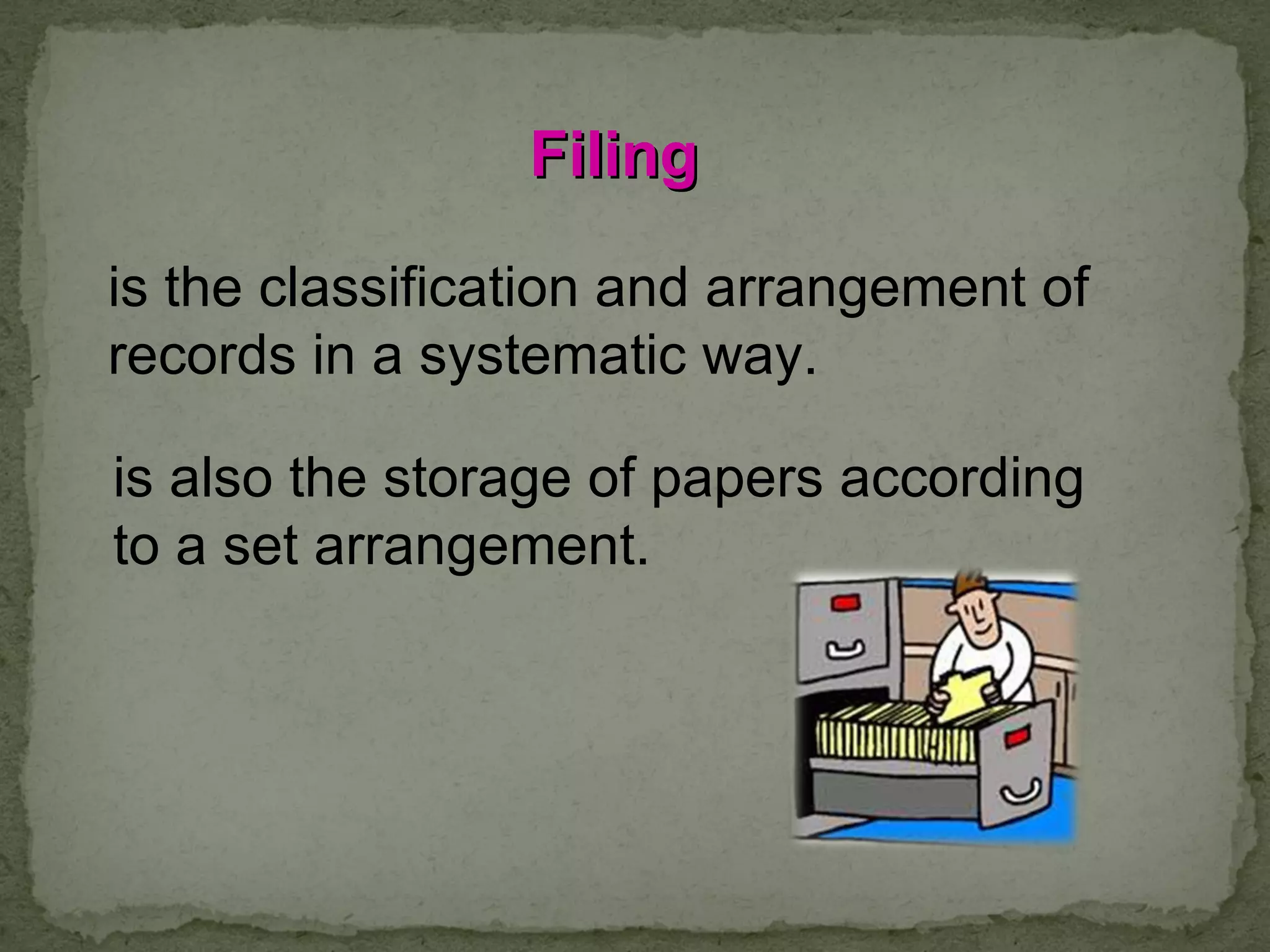 Effective filing and recording system | PPT | Databases | Computer ...