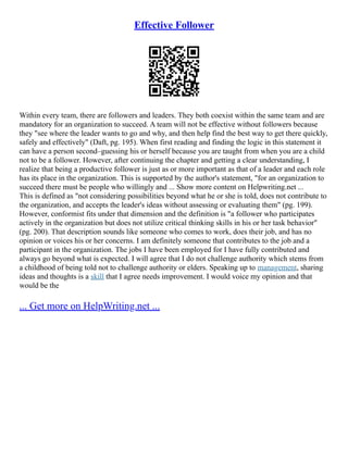 Effective Follower | PDF