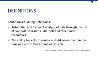 Effective Framework for Continuous Auditing | PPTX