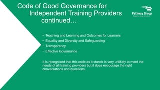 Effective Governance for Independent Training Providers -July 2024.pptx