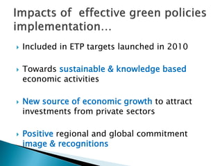 Effective green technology policies implementation: An Industry Player ...