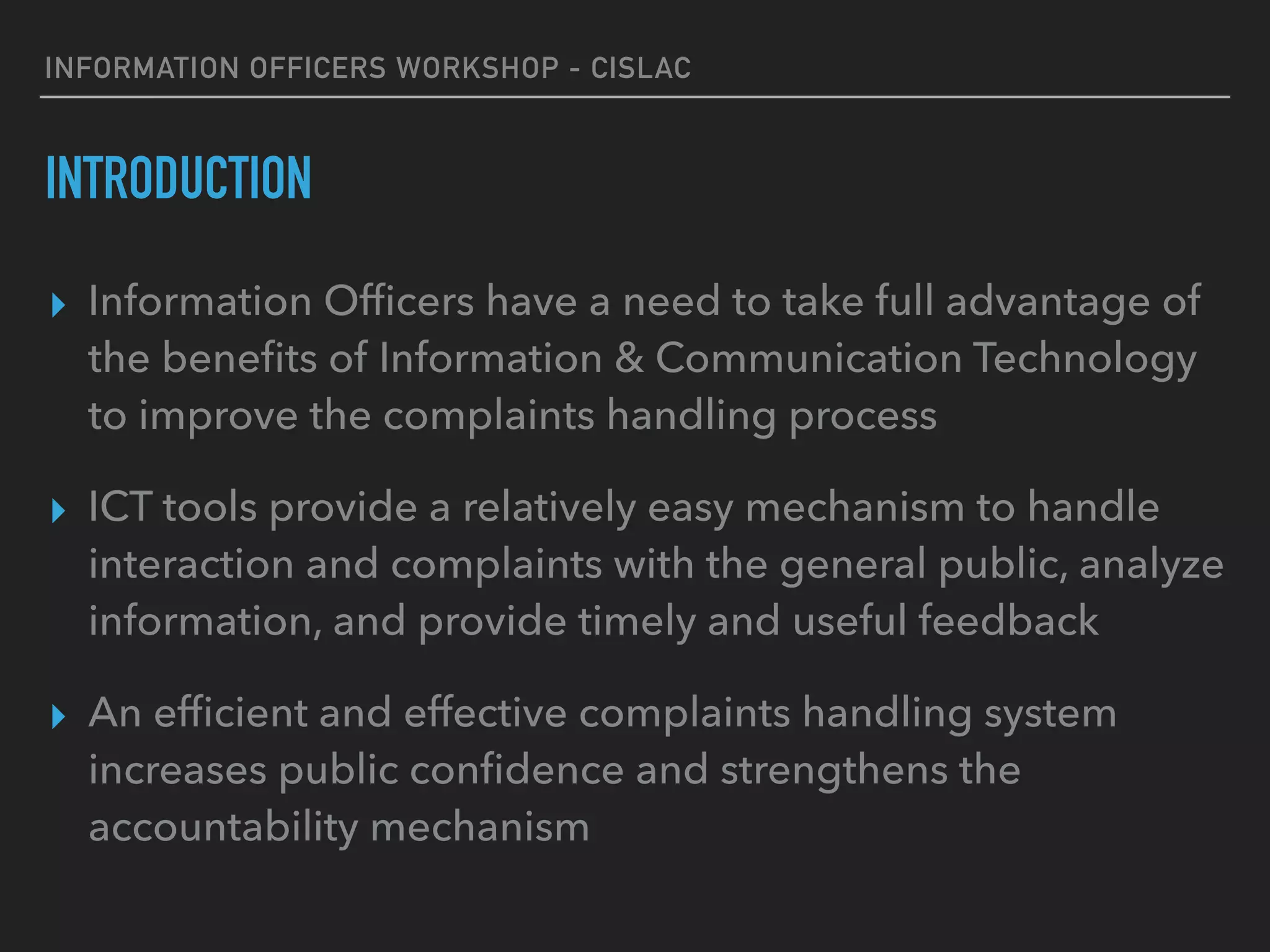 Effective handling of Complaints - Optimizing the use of ICT in Law ...