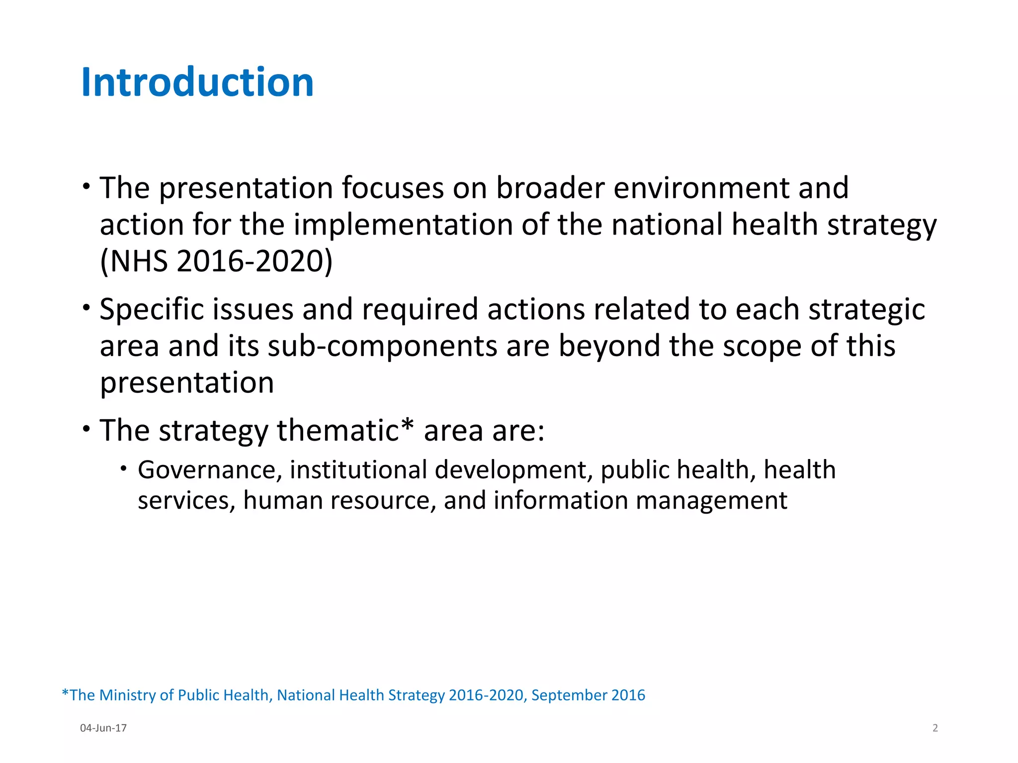 Effective implementation of national health strategy final | PPTX