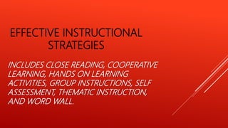 Effective Instructional Strategies | PPTX