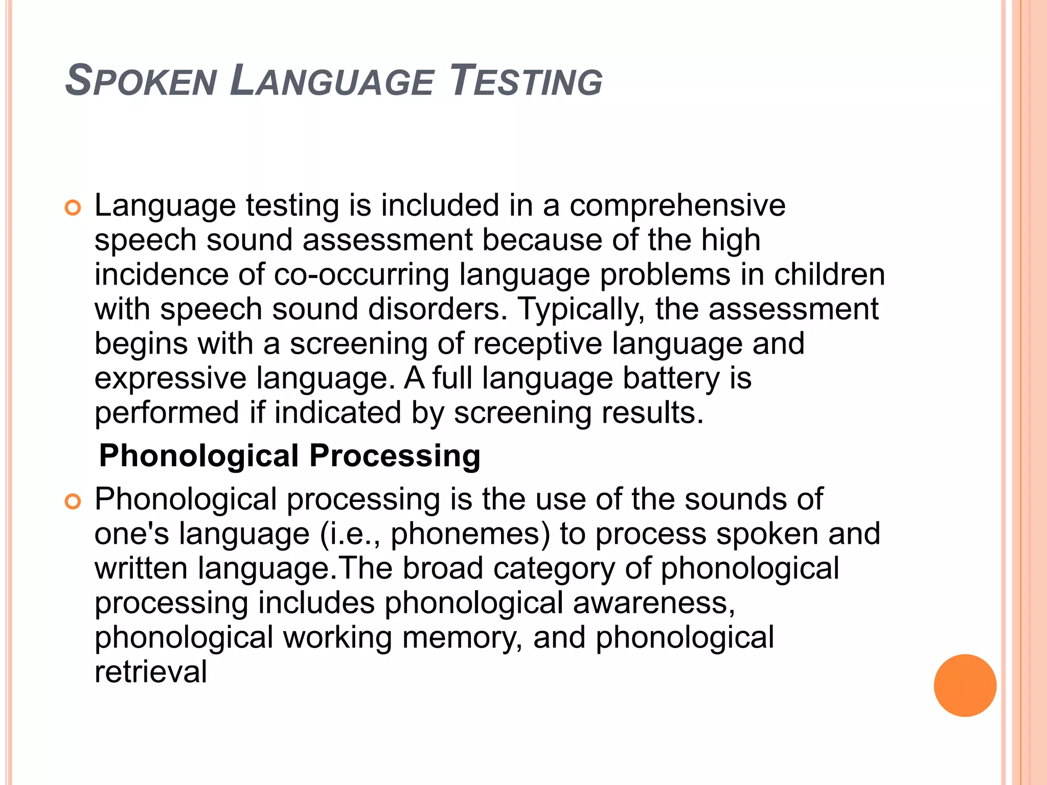 Speech sound disorder | PPTX