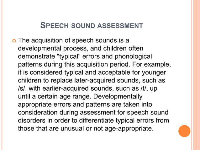 Speech sound disorder | PPTX | Ear, Nose and Throat Conditions ...
