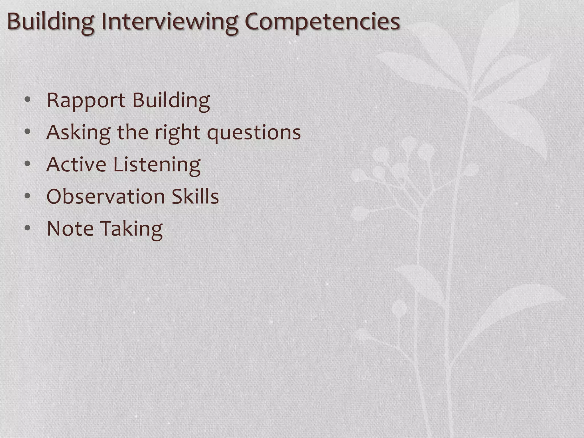Effective interviewing skills | PPTX