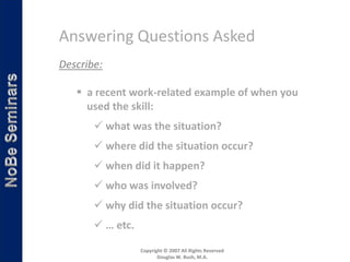 Effective Interviewing Skills - To Get The Job Offer! | PPTX