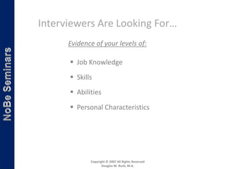 Effective Interviewing Skills - To Get The Job Offer! | PPT