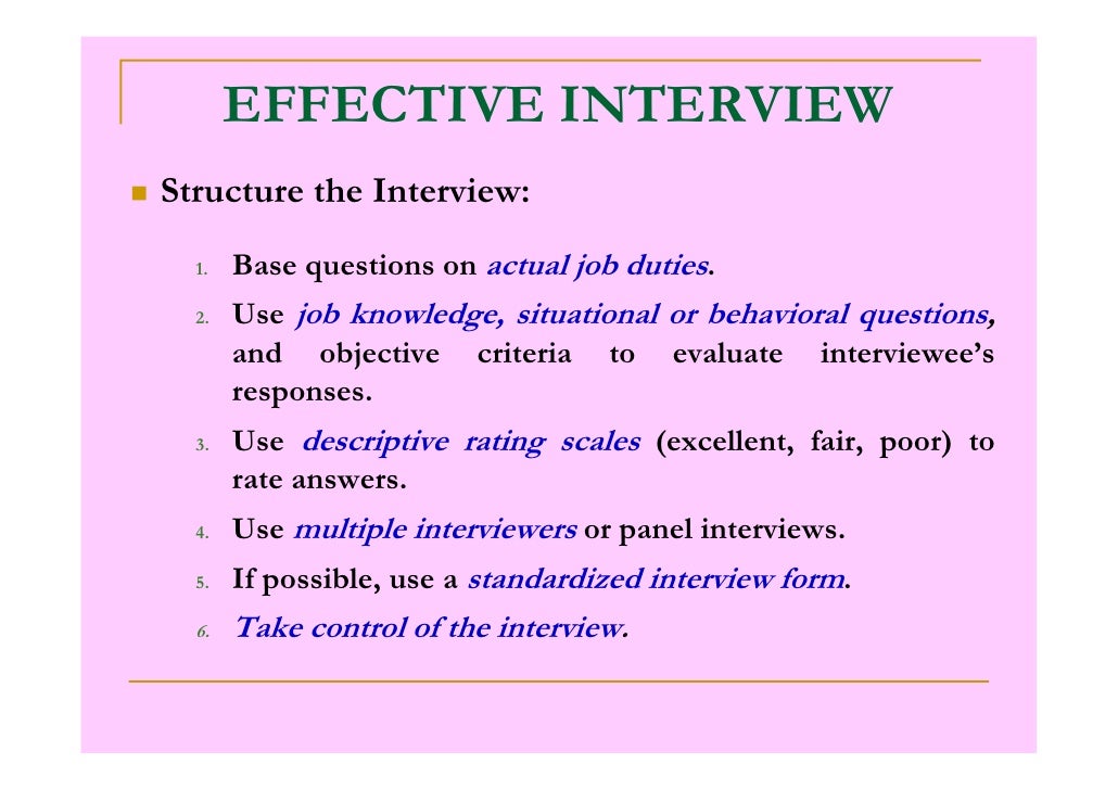 Effective interviewing techniques