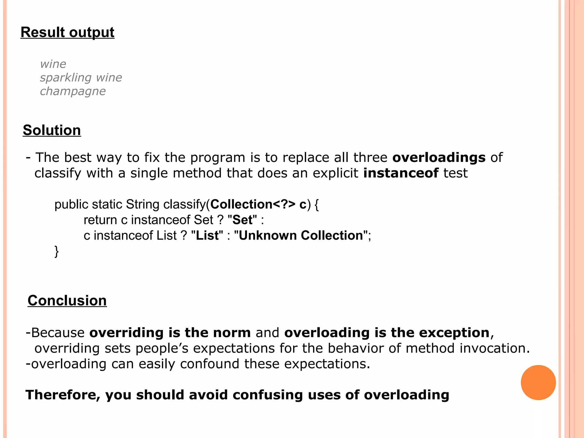 Effective Java - Design Method Signature Overload Varargs | PPT