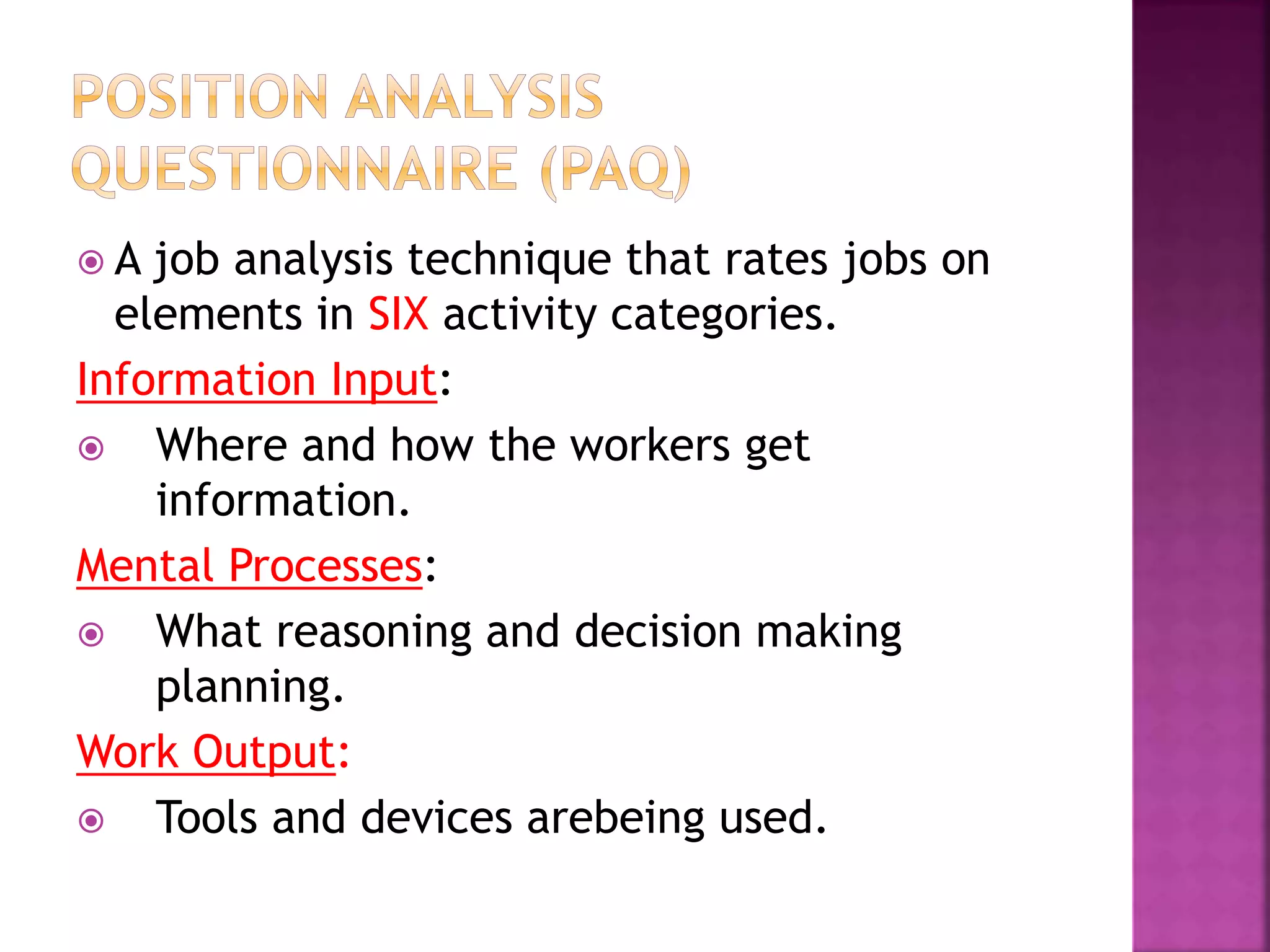 Job analysis | PPTX