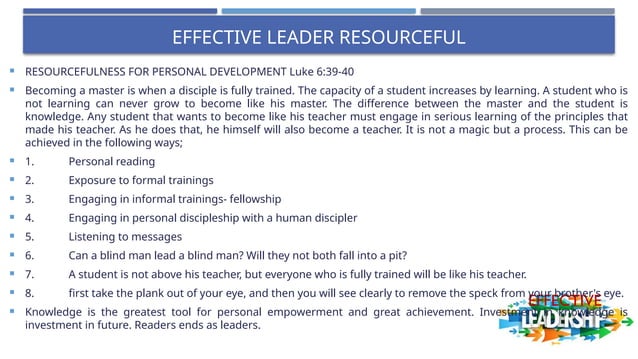 EFFECTIVE LEADER IS A RESOURCEFUL LEADER.pptx